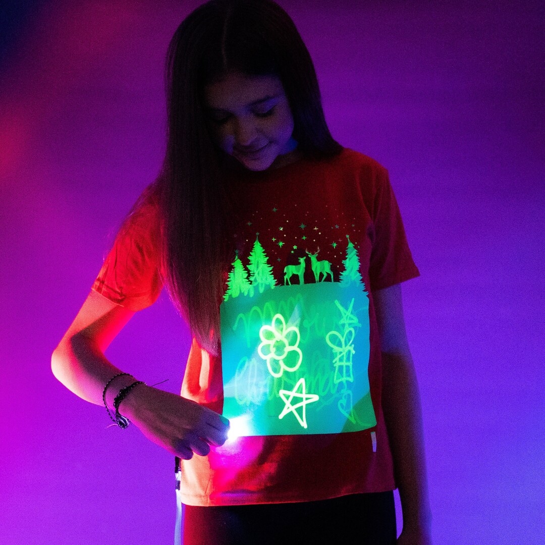 Snowy Reindeer Interactive Glow in the Dark T-shirt - Christmas Edition ...