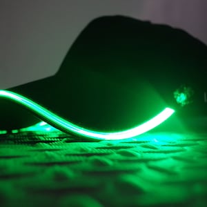 Illuminated Apparel Green LED Light up Baseball Cap Hat Glow Party ...