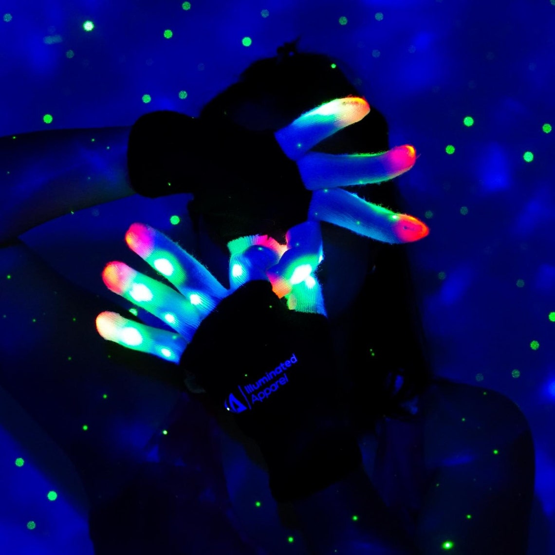 Illuminated Apparel Kids LED Light up Flashing Gloves for - Etsy