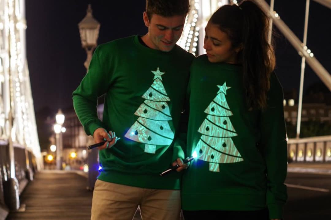 Interactive Glow in the Dark Christmas Jumper Sweater Christmas Tree - Etsy
