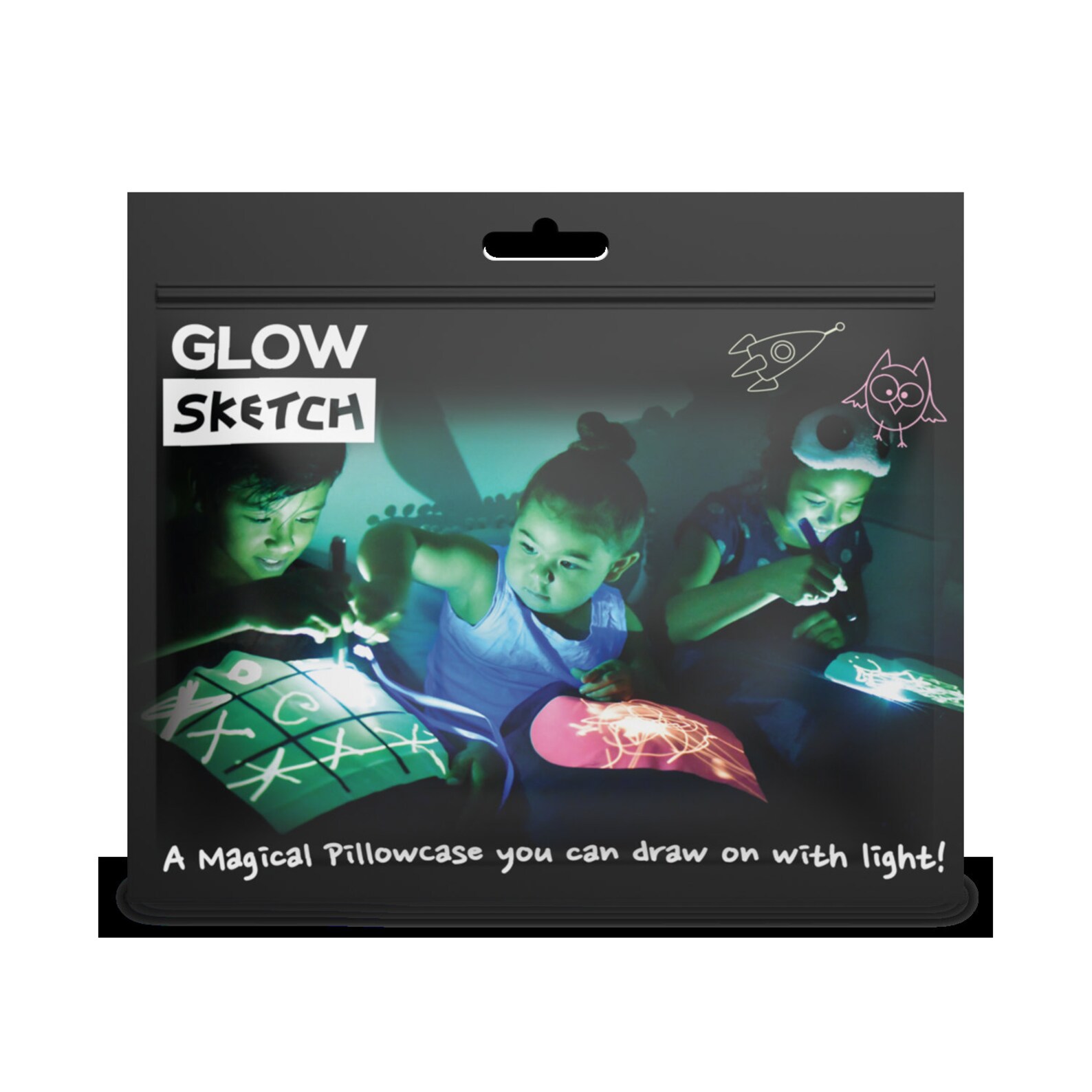 Glow Sketch Glow in the Dark Doodle Pillowcase Noughts & | Etsy
