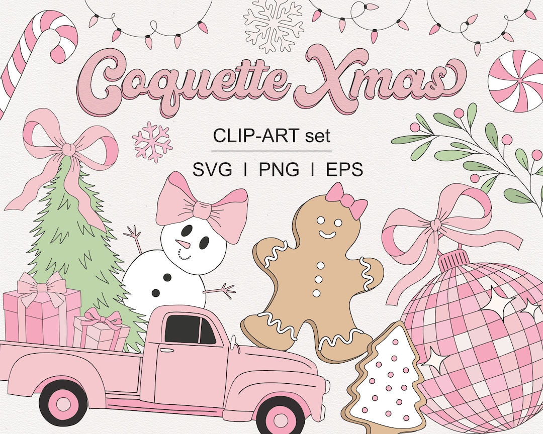 Cute Pink Girly Coquette Christmas Bow Gingerbread Cookies Xmas Tree ...