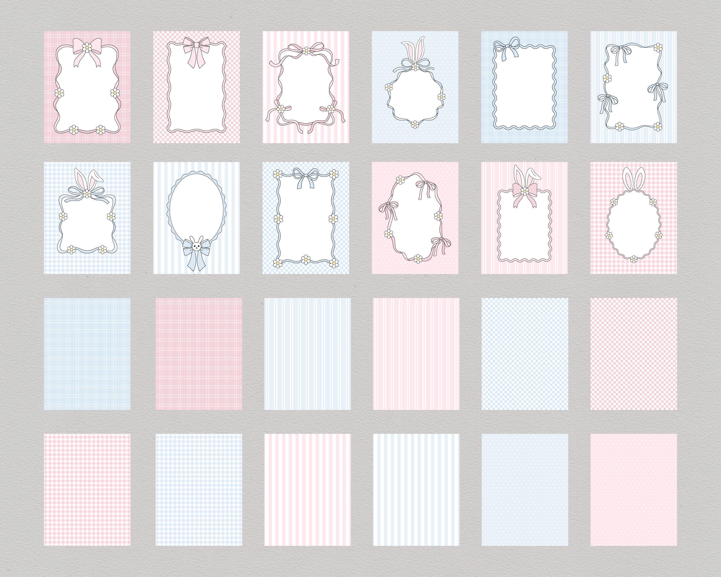 Easter Spring Frames Clipart | Bunny & Bow Frame Elements | Pastel ...