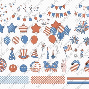 Retro 4th of July Independence Day Groovy American Flag USA Png Hippie ...