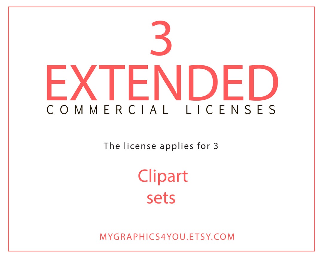 3 Extended Commercial License Pack for Clip Art Pack or Digital Paper ...