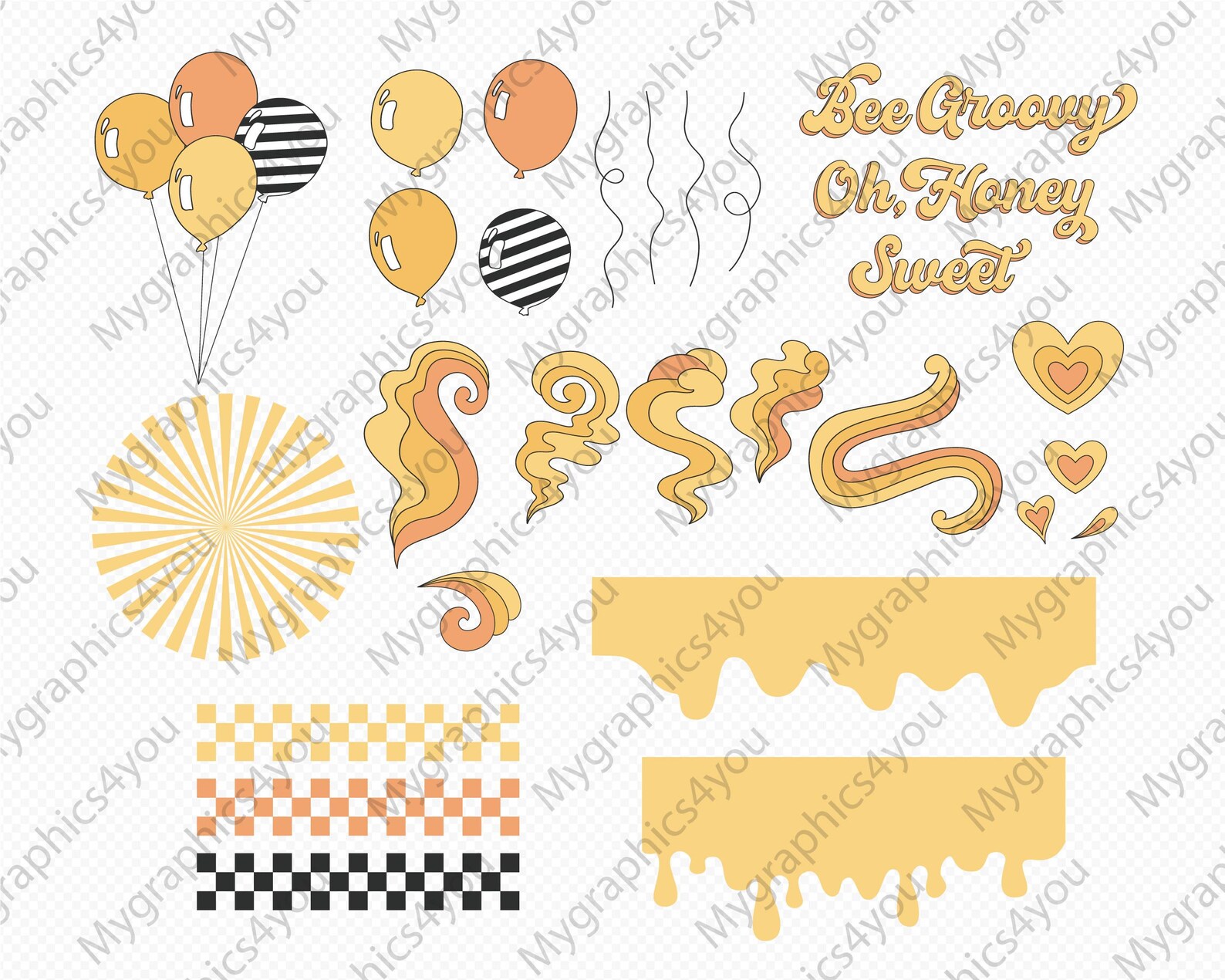 Groovy Hippie Bee Bumblebee Honey Hive Bee Accessories Bee Sweets ...