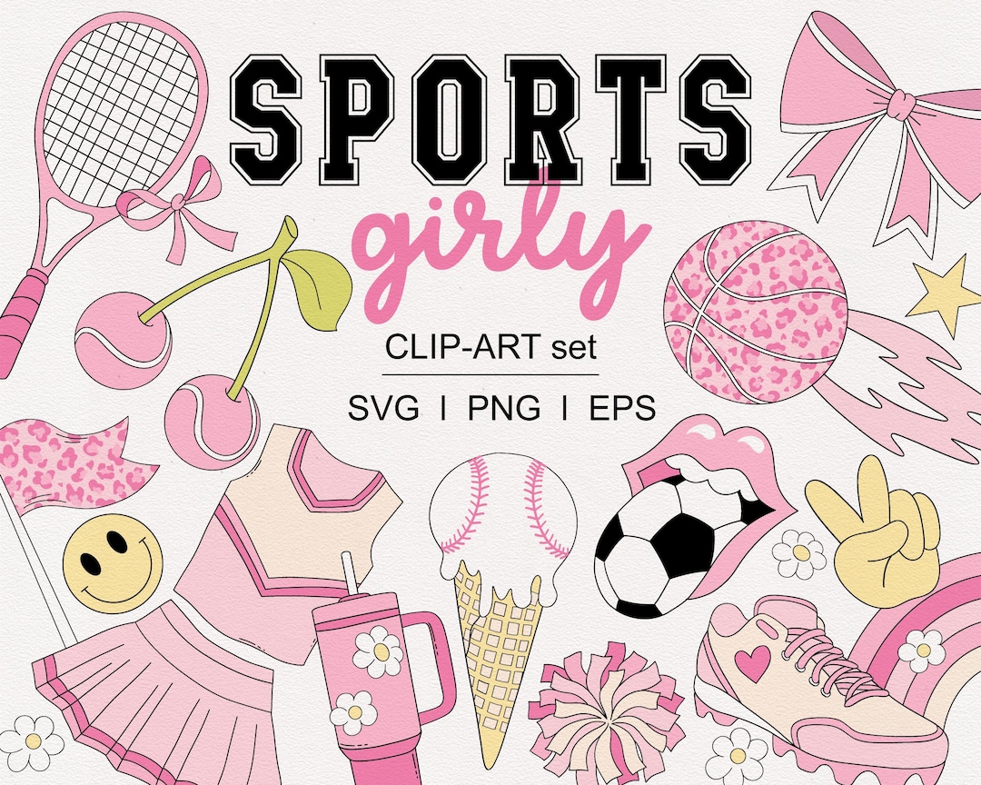 Retro Coquette Pink Girlie Sports Game Season Basketball Volleyball ...