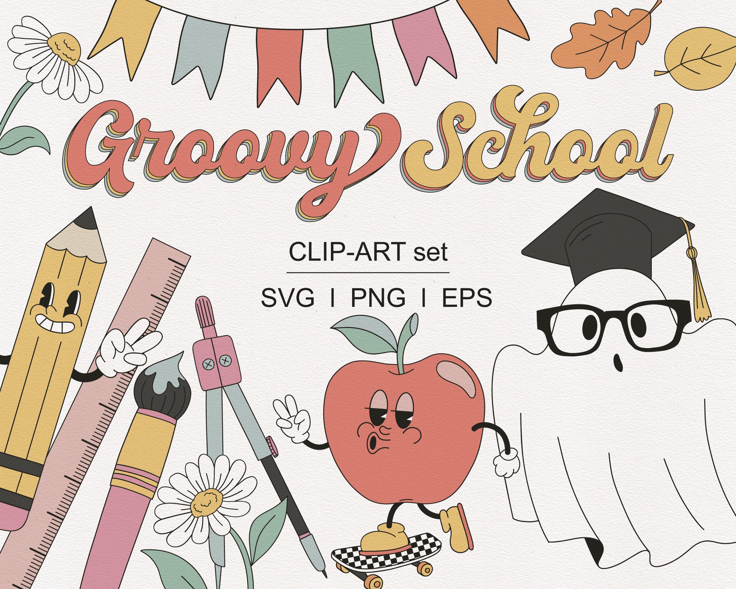 Retro Graphics Clip Art Student