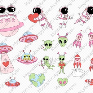 Cosmic Outer Space Valentines Day Astronaut Galaxy Extraterrestrial ...