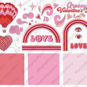 Retro 60s 70s Groovy Hippie Valentine’s Day Love Peace Smiley Shrooms ...