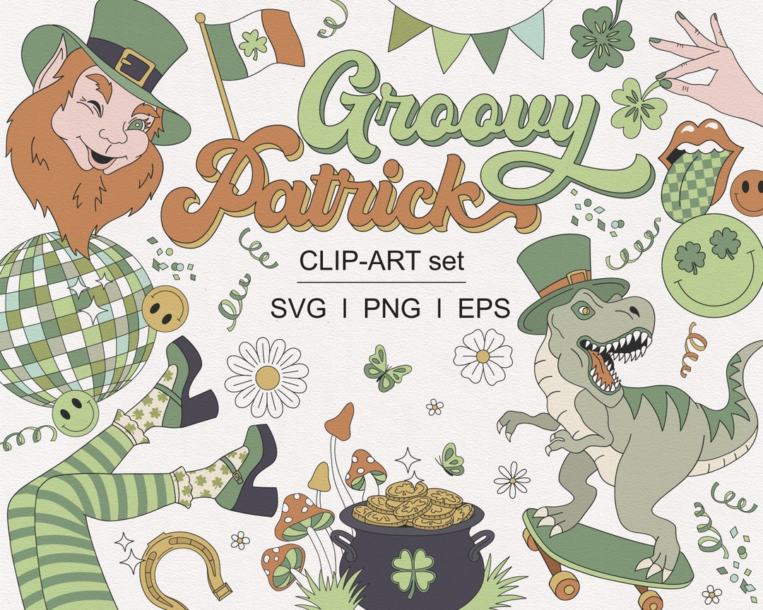 Groovy Hippie St Patrick Day Leprechaun Shamrock Clover Pot of Gold ...