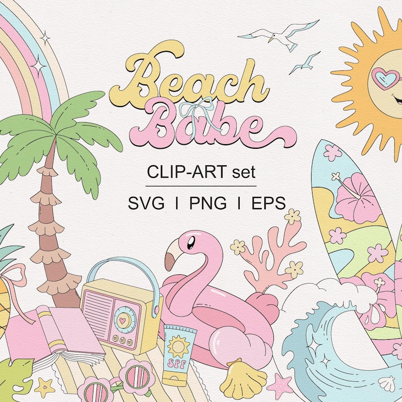 Beach Girls Clipart - Etsy
