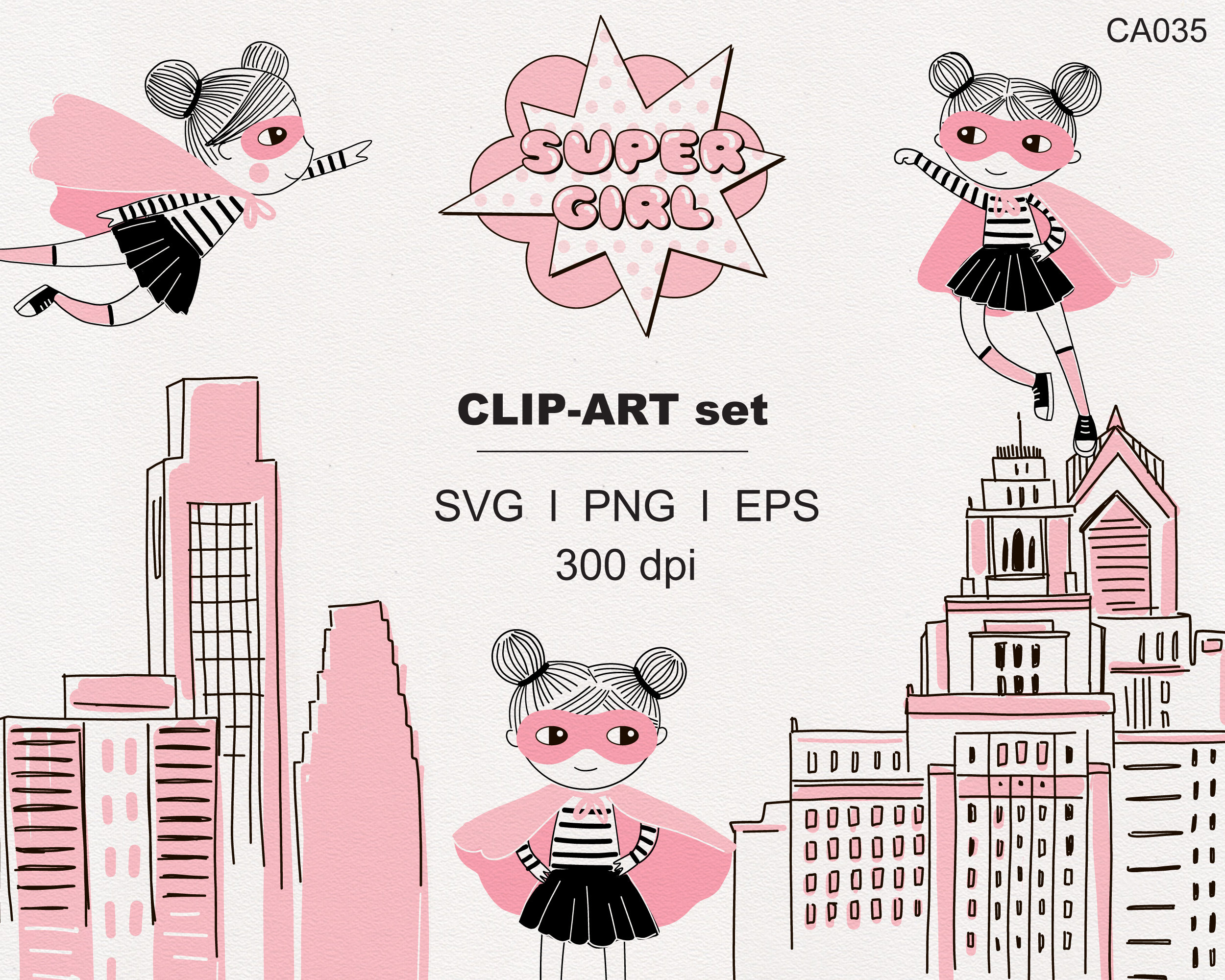 Super Hero Girl Digital Clipart Set SVG PNG Download Cute - Etsy Australia