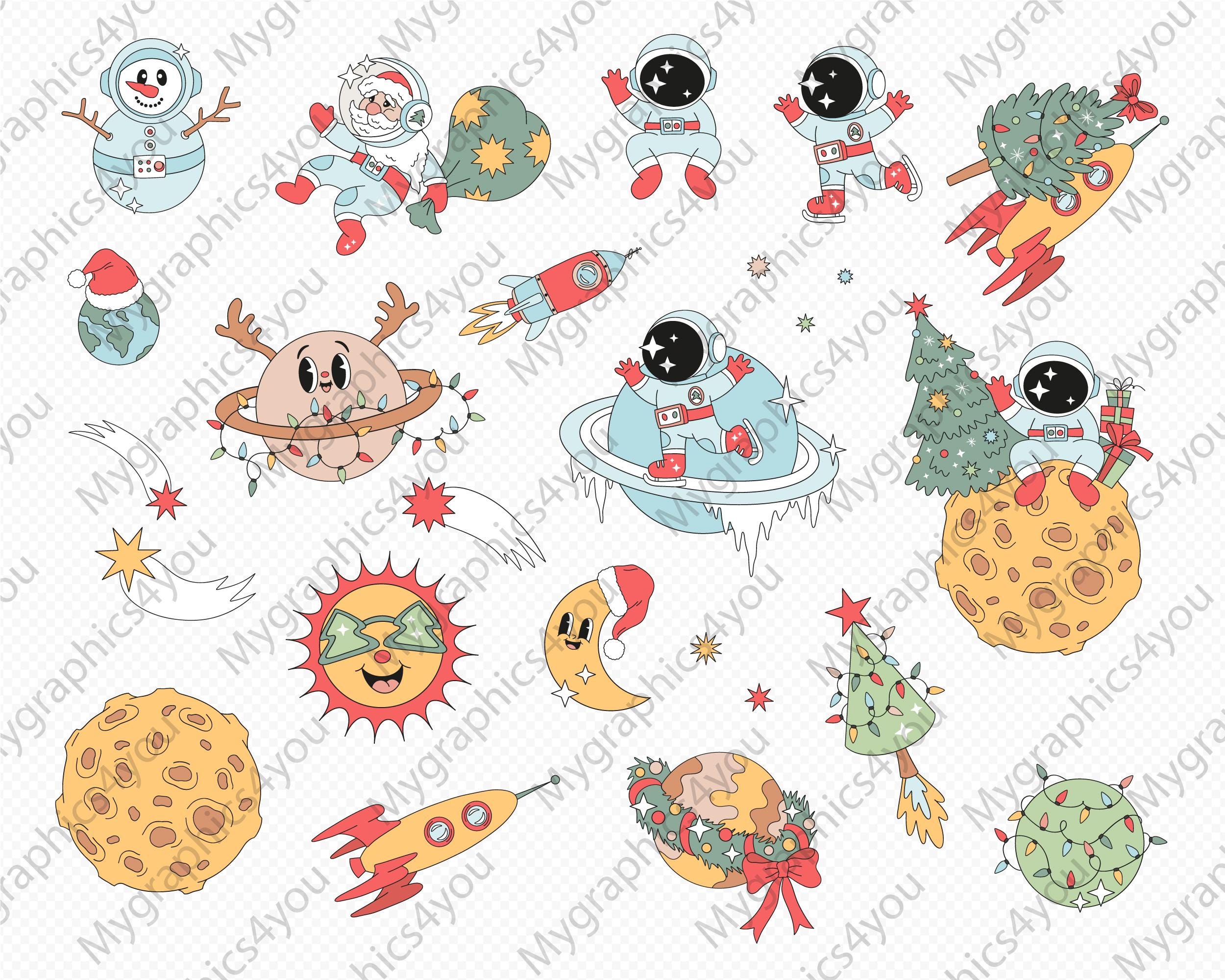 Cosmic Outer Space Christmas Astronaut Galaxy Extraterrestrial Alien ...