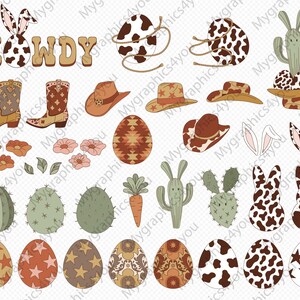 Retro Western Howdy Easter Bunny Cowboy Chick Eggs Hunting Rodeo ...