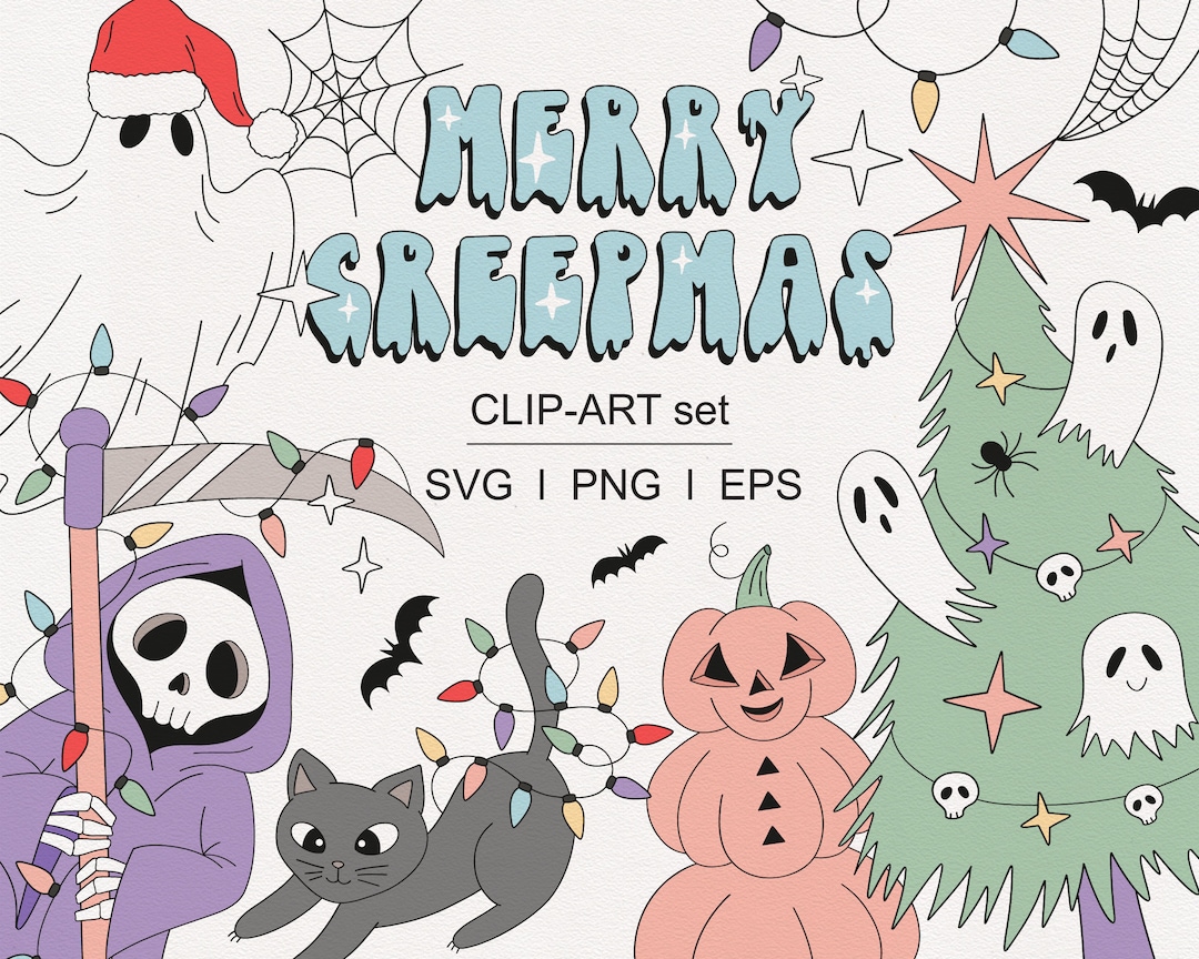 Merry Hexmas Gothmas Creepmas Pastel Goth Spooky Creepy Halloween ...
