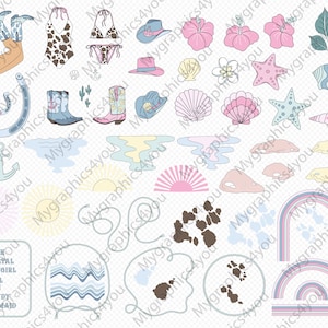 Coastal Cowgirl Howdy Mermaid Surf Summer Western Vacation Beach ...