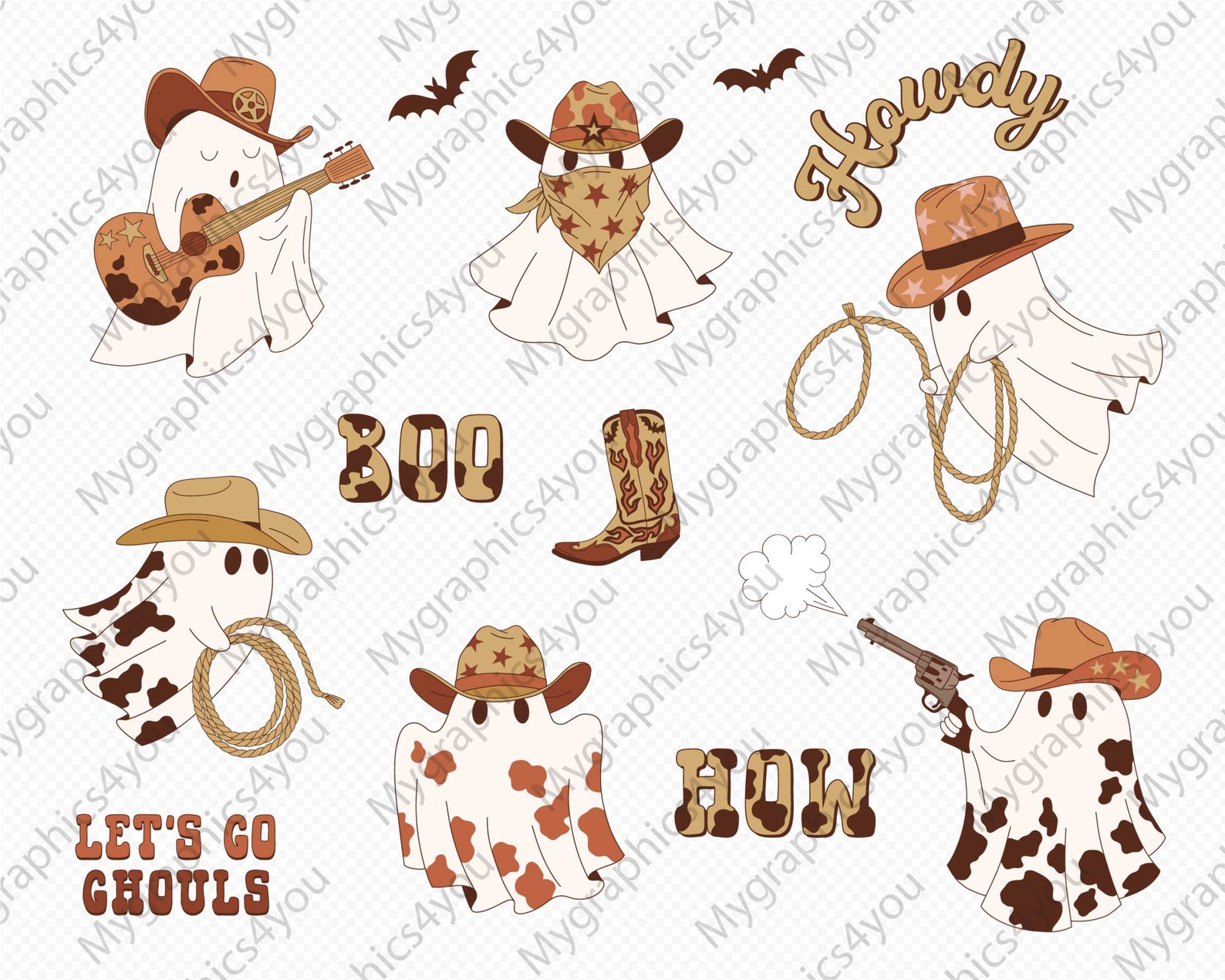 Western Halloween Fall Cowboy Ghost Alien Country Pumpkin - Etsy