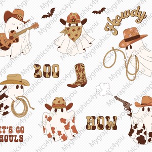 Western Halloween Fall Cowboy Ghost Alien Country Pumpkin Spooky Cactus ...