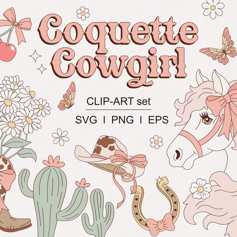 Coquette Rodeo Clipart - Etsy
