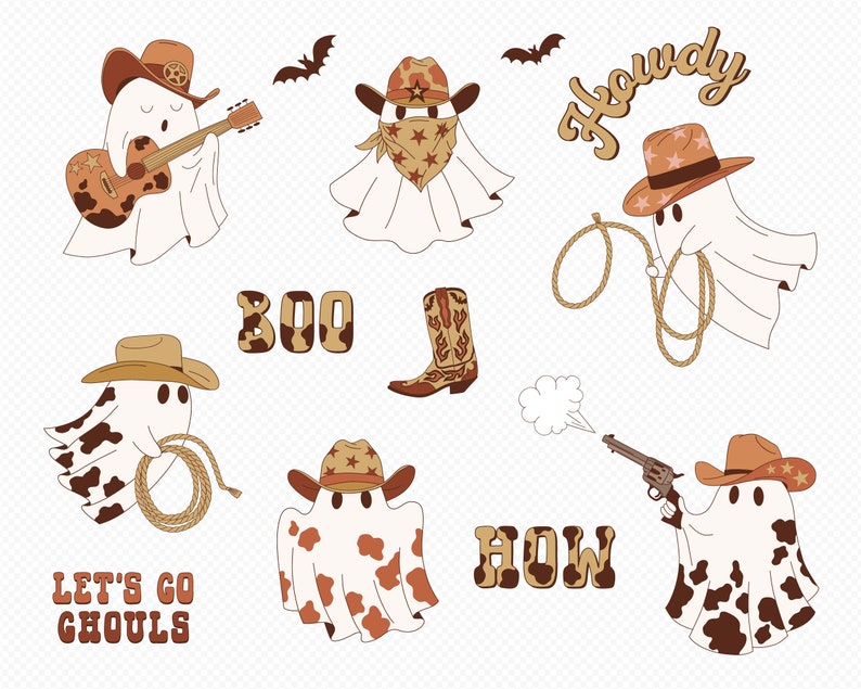 Western Halloween Fall Cowboy Ghost Alien Country Pumpkin - Etsy