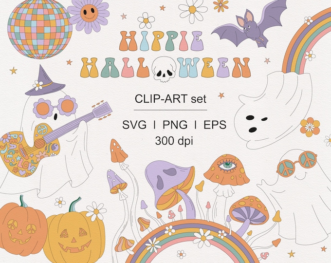 Groovy Retro Clip Art SVGS, Pngs, EPS, AI Files, Mellow Vibes Flower ...