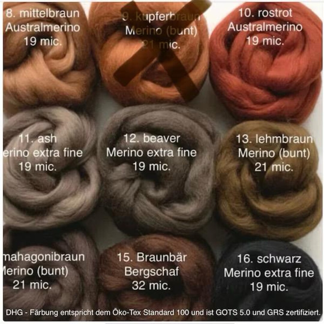 Combed Merino Wool Top…mountain Sheep Wool Hair HAIR COLORS (from 46 ...
