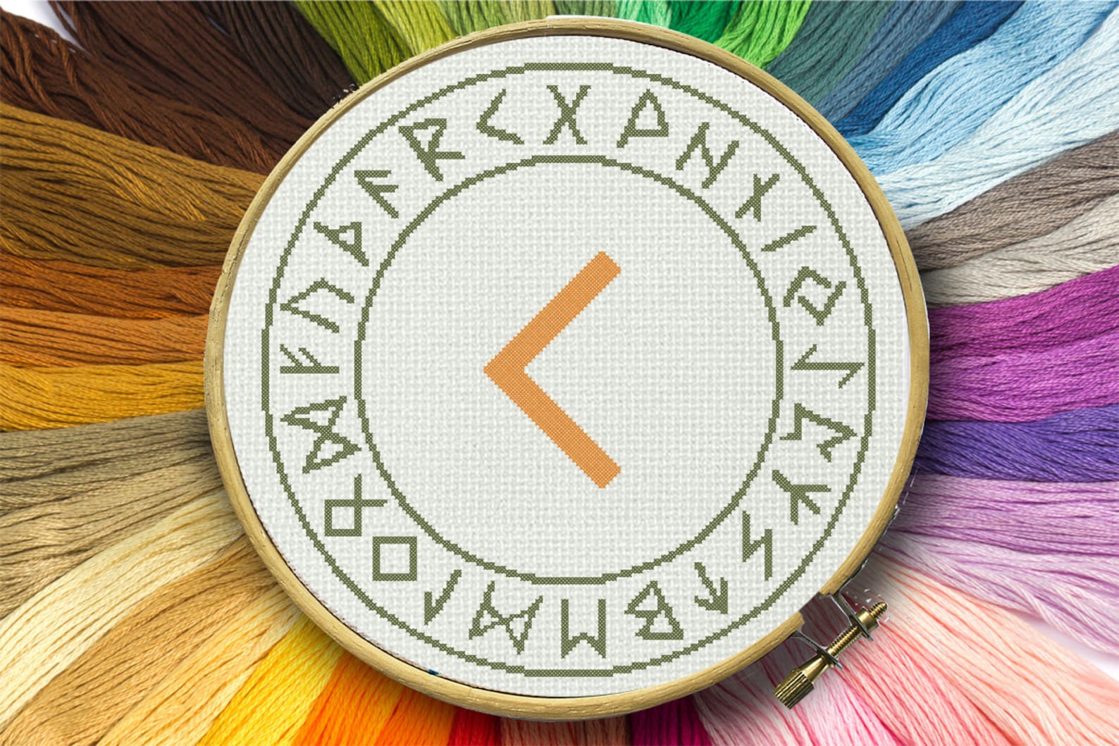 Rune Kano Kenaz PDF pattern cross stitch futhark horoscope | Etsy