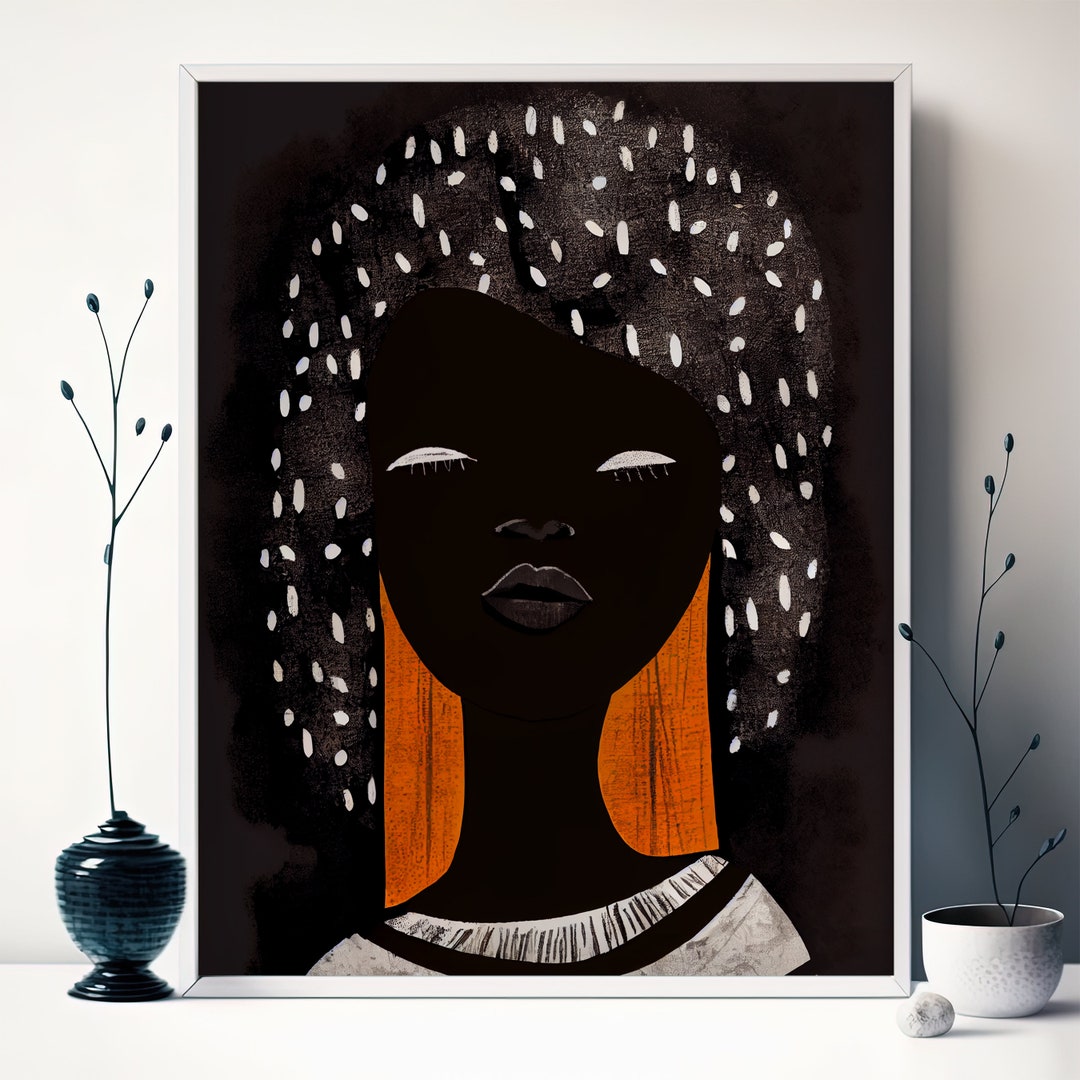 Afrocentric Wall Art Black Woman Wall Decor BLM Art Afro American Art ...