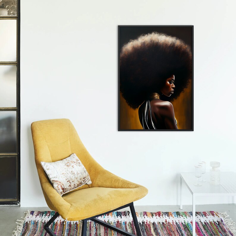 Elegance Afrocentric Wall Art Black Woman Art BLM Art Afro American Art ...