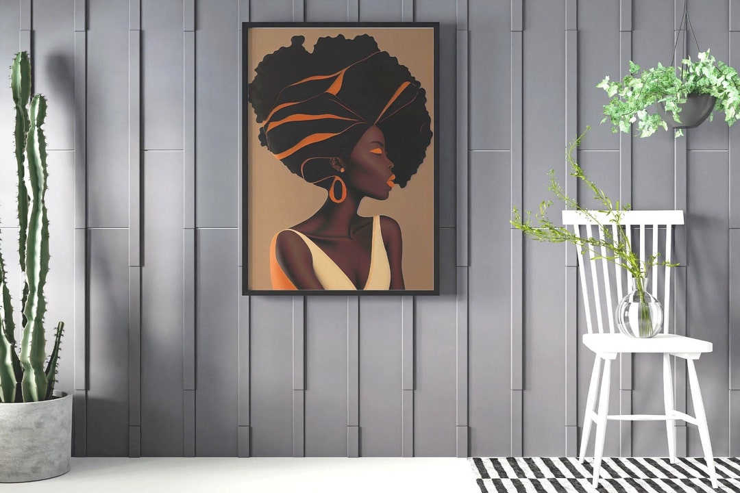 Roots Afrocentric Wall Decor Black Woman Art Natural Hair Artwork Afro ...
