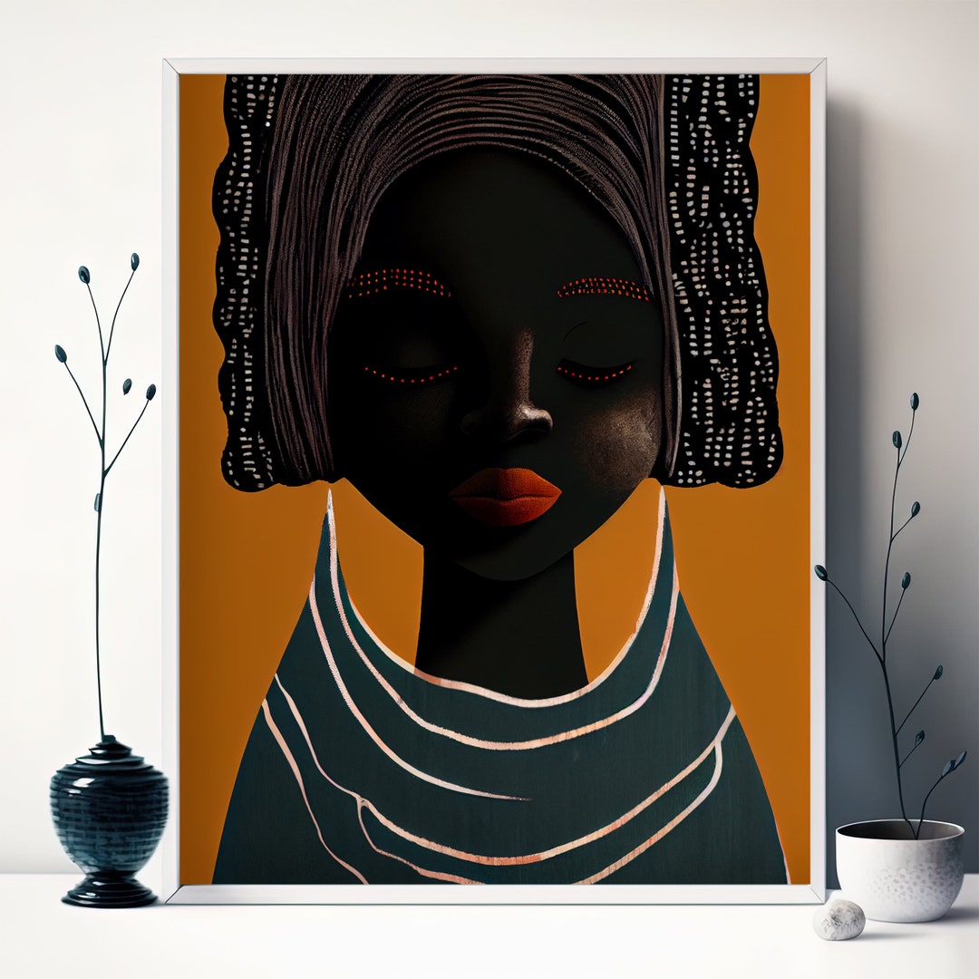 Afrocentric Wall Art Black Woman Wall Decor BLM Art Afro American Art ...