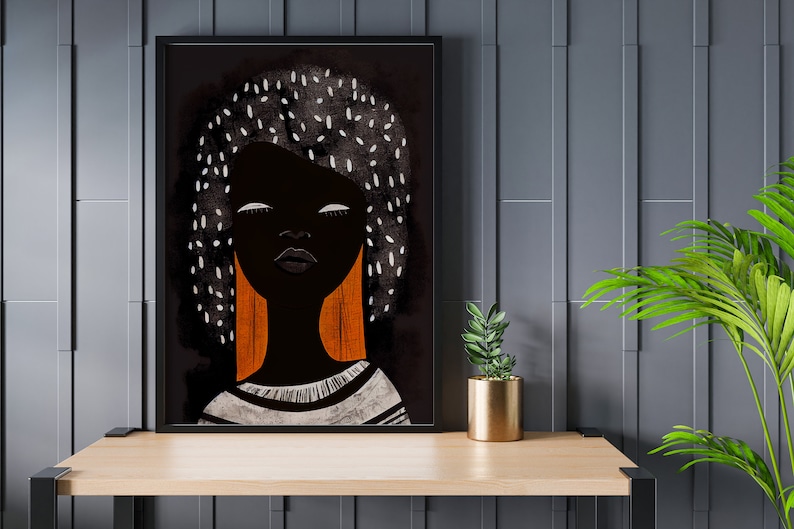 Afrocentric Wall Art Black Woman Wall Decor BLM Art Afro American Art ...