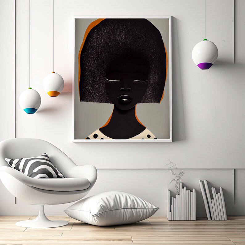 Afrocentric Wall Art Black Woman Wall Decor BLM Art Afro American Art ...