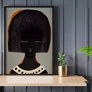 Afrocentric Wall Art Black Woman Wall Decor BLM Art Afro American Art ...
