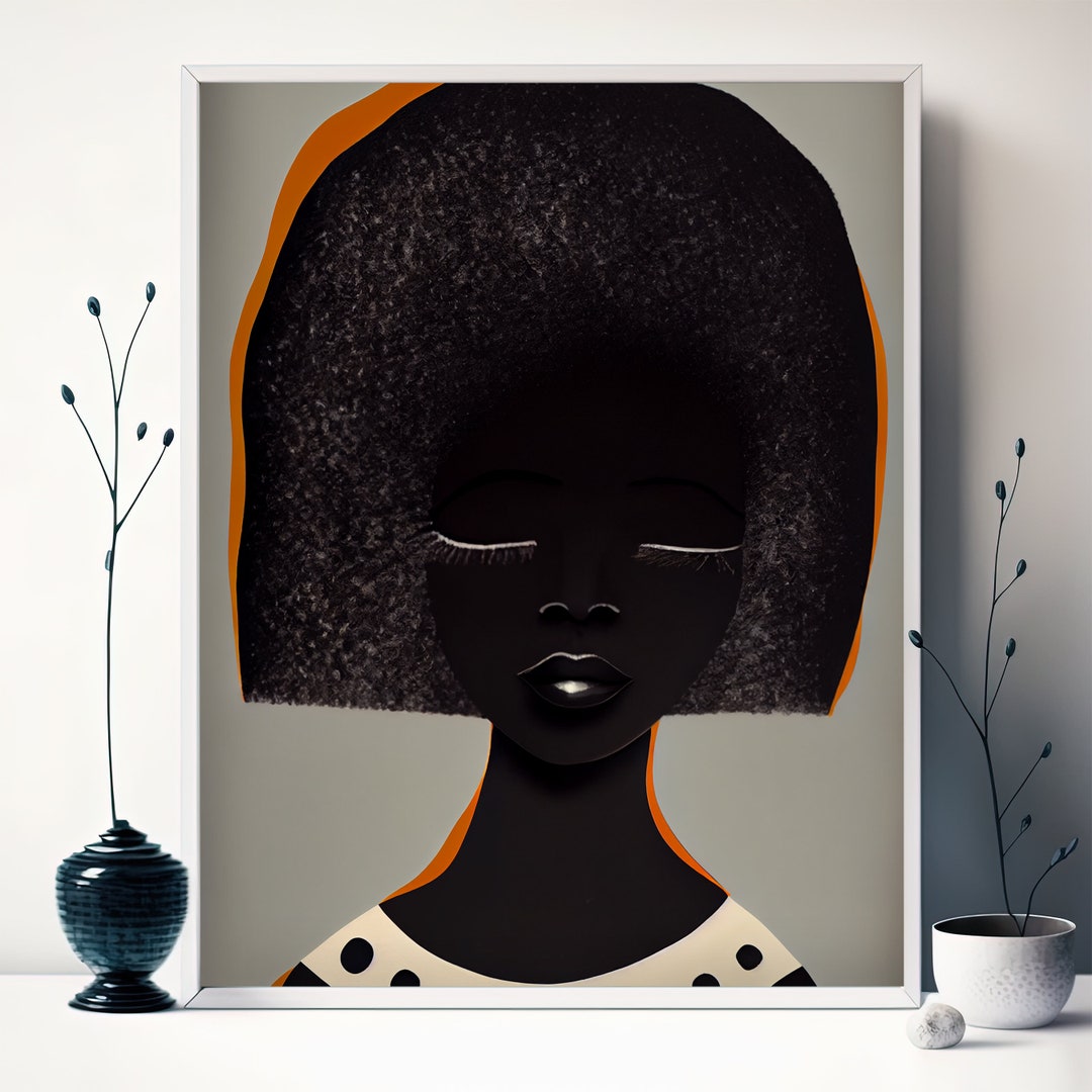 Afrocentric Wall Art Black Woman Wall Decor BLM Art Afro American Art ...