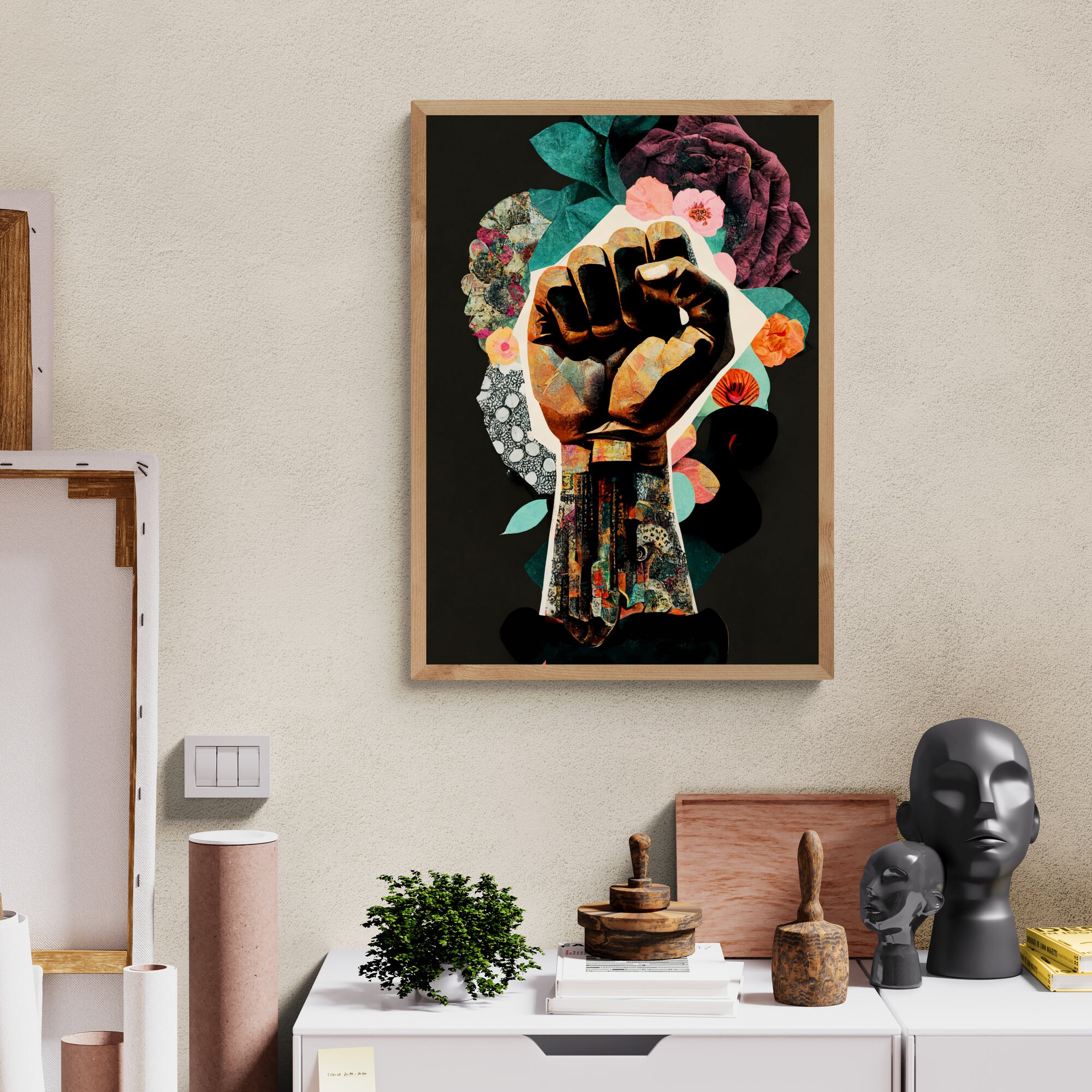 Black Lives Matter Fist BLM Wall Art BLM Poster Afrocentric Wall Decor ...