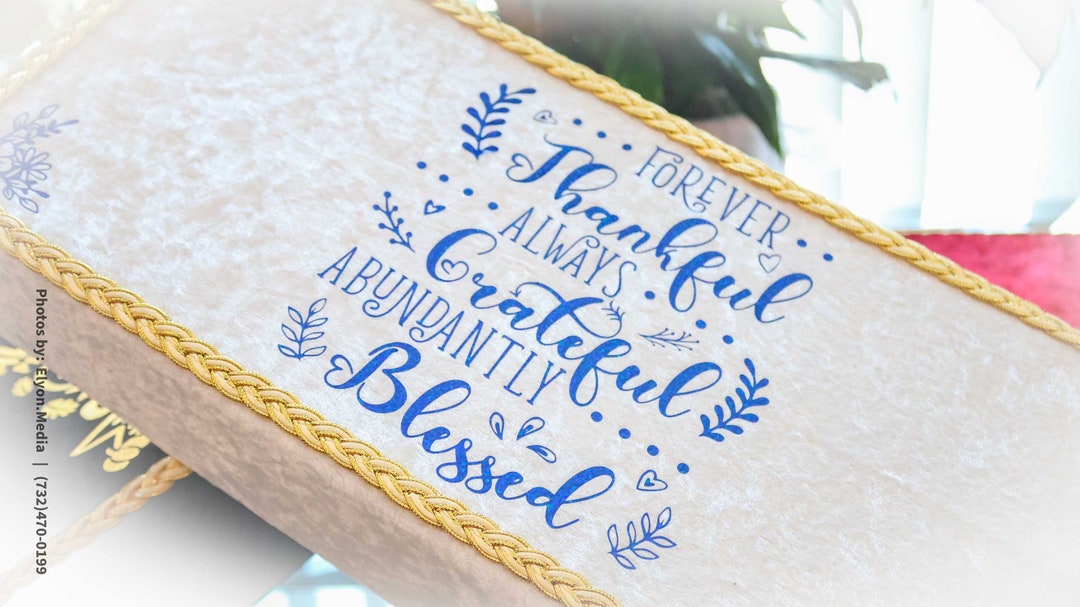 Grateful, Thankful, Blessed. Divine Design 18x8 Kneeling Pillow in ...
