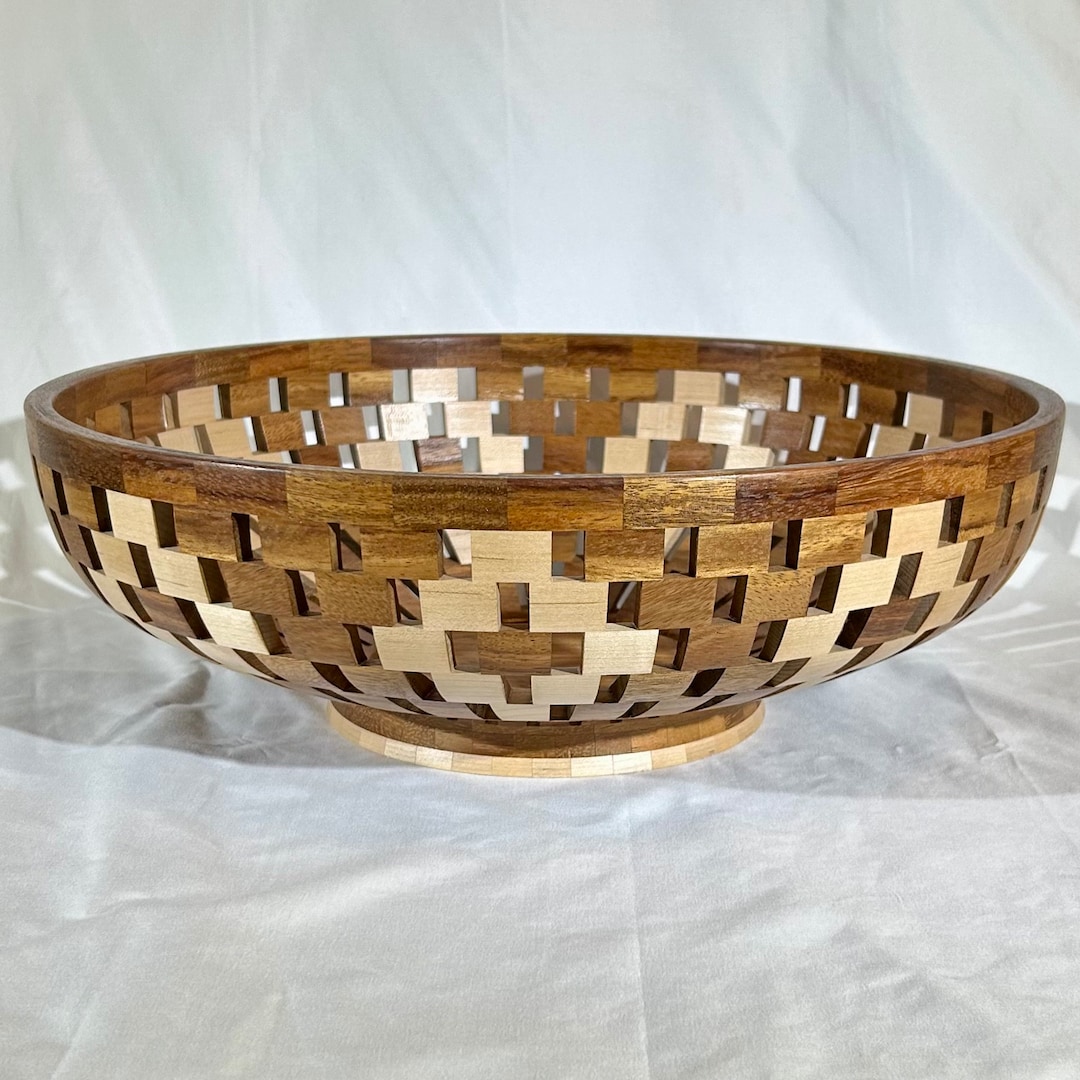 Large Open Segmented Bowl Made From Guanacaste and Maple - Etsy