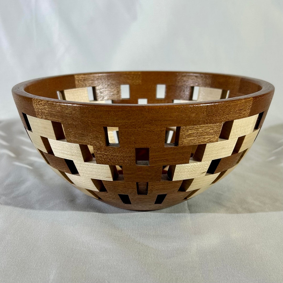 Open Segmented Bowl Made From Sapele and Maple - Etsy