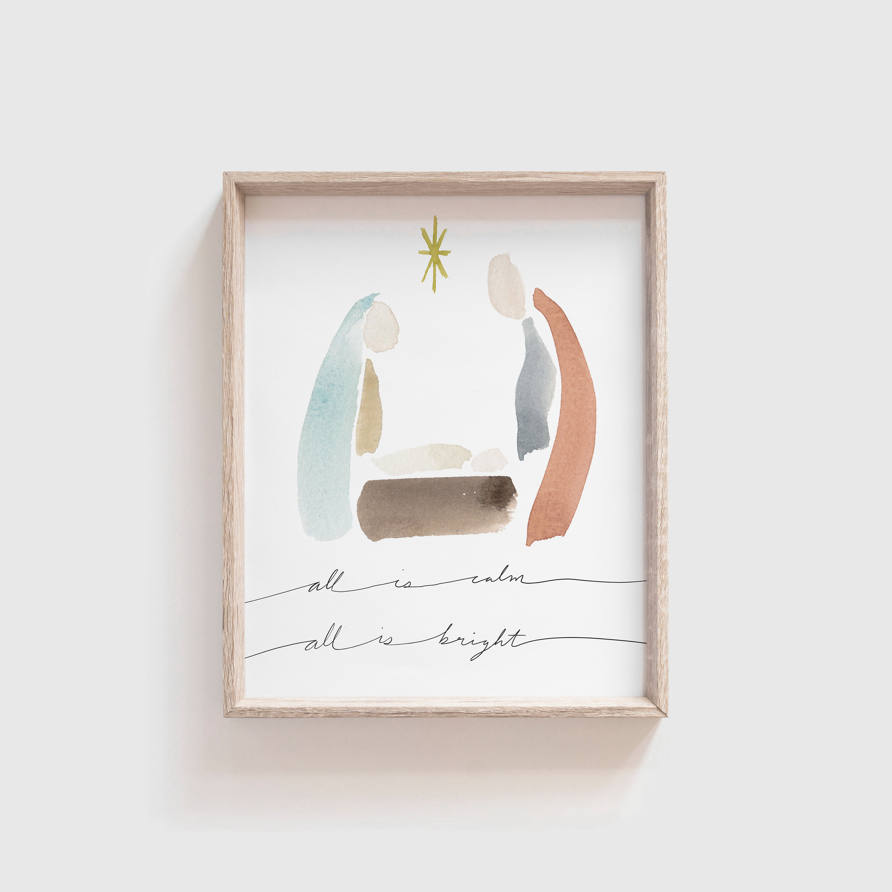 Watercolor Nativity Artwork - Christmas Art - Mary and Joseph - Baby ...