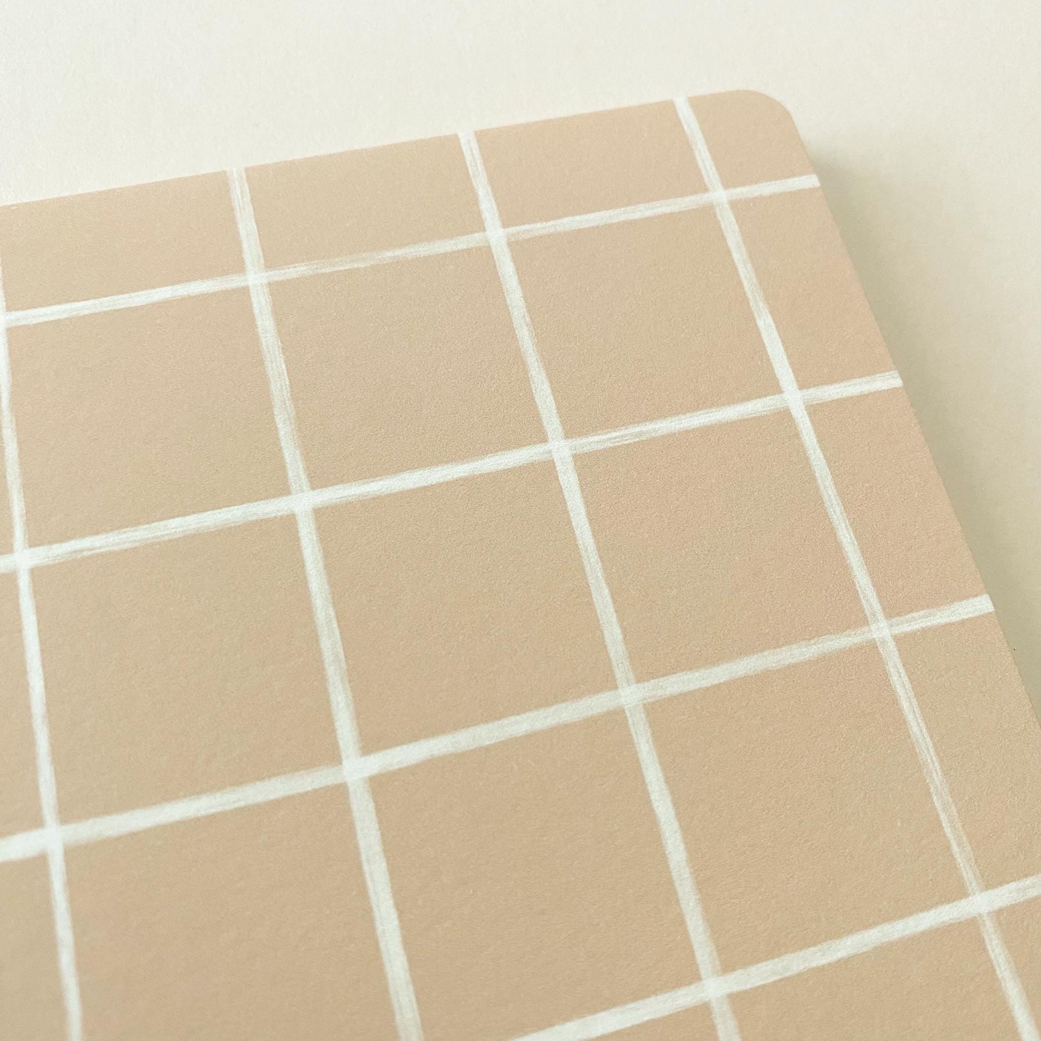 Notebook Blush Grid Pattern - Softcover Spiral Coil Journal - Gift for ...
