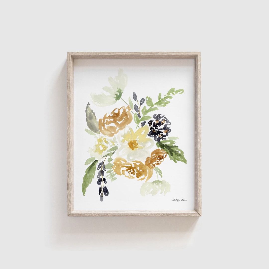 Watercolor Print | Floral Art Print | Fall Flower Painting | Autumn ...