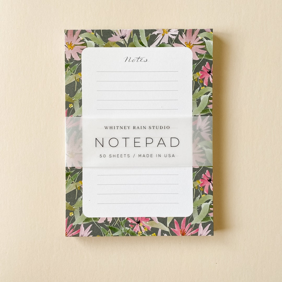 Wildflowers Notepad - 5x7 Notepad - Watercolor Floral Notepad - Office ...