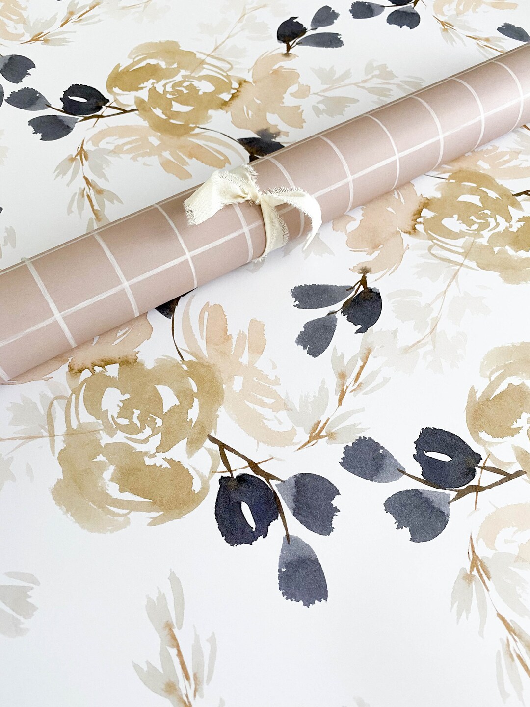 Double Sided Gift Wrap - Floral Wrapping Paper - Set of 3 Wrapping ...