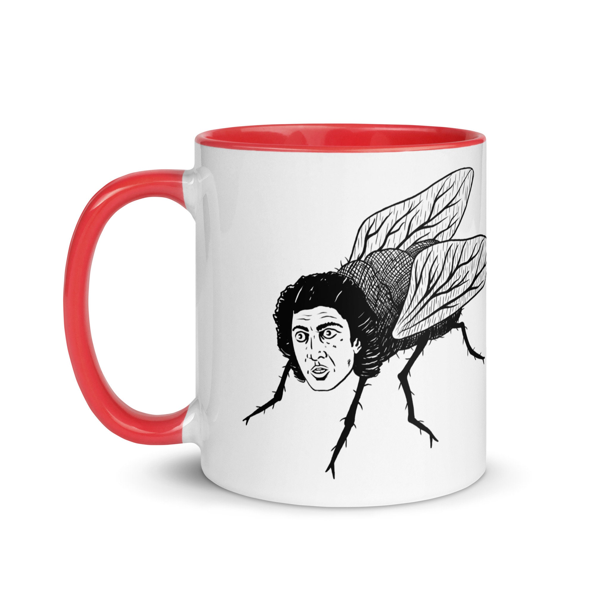 The Fly Horror Movie Mug, Hand Drawn Jeff Goldblum, Mug With Color ...
