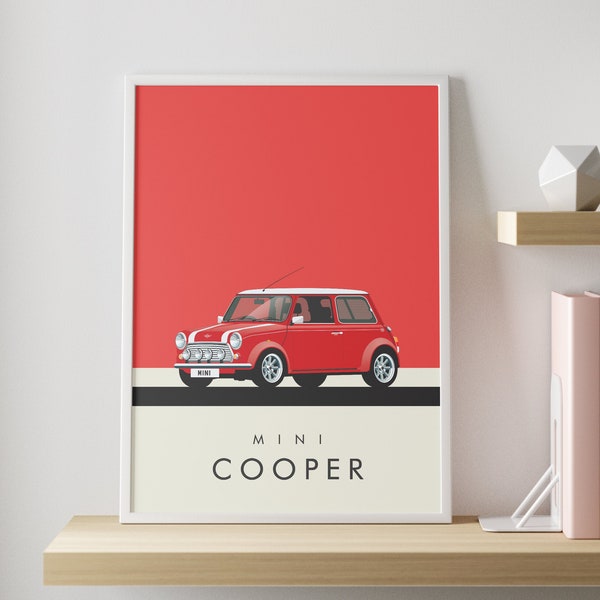 Red Mini Cooper Poster - Etsy