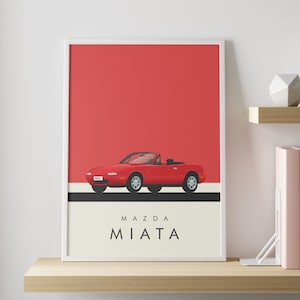Mazda Miata Poster | CUSTOM Color | Personalised Add Your LICENSE PLATE ...