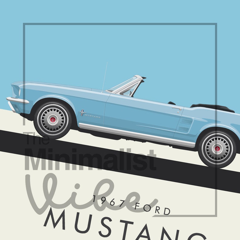 Ford Mustang Convertible Poster | CUSTOMISABLE - Choose Your Colour ...
