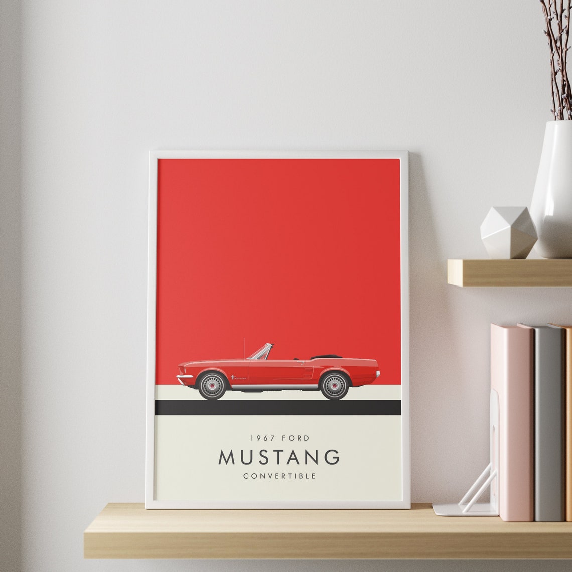 Ford Mustang Convertible Poster | CUSTOMISABLE - Choose Your Colour ...